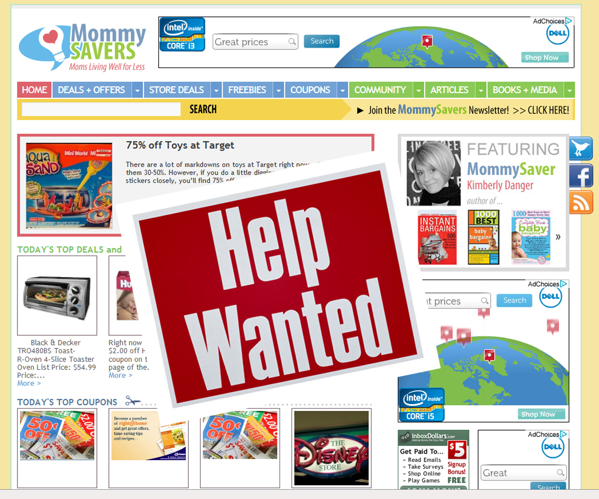 Help Wanted: Join the Mommysavers Team - Mommysavers
